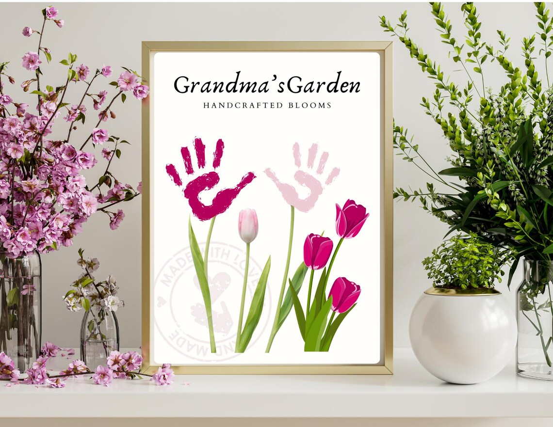 Mother's Day Handprint Craft, Flower Handprint Card, Mother's Day ...