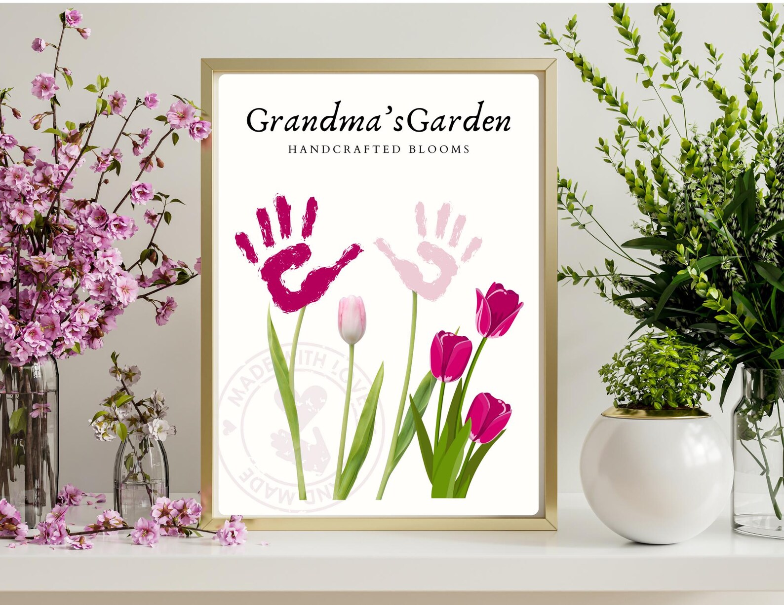 Mother's Day Handprint Craft, Flower Handprint Card, Mother's Day ...