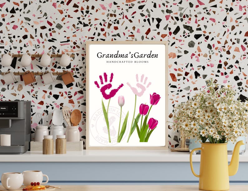 Mother's Day Handprint Craft, Flower Handprint Card, Mother's Day ...