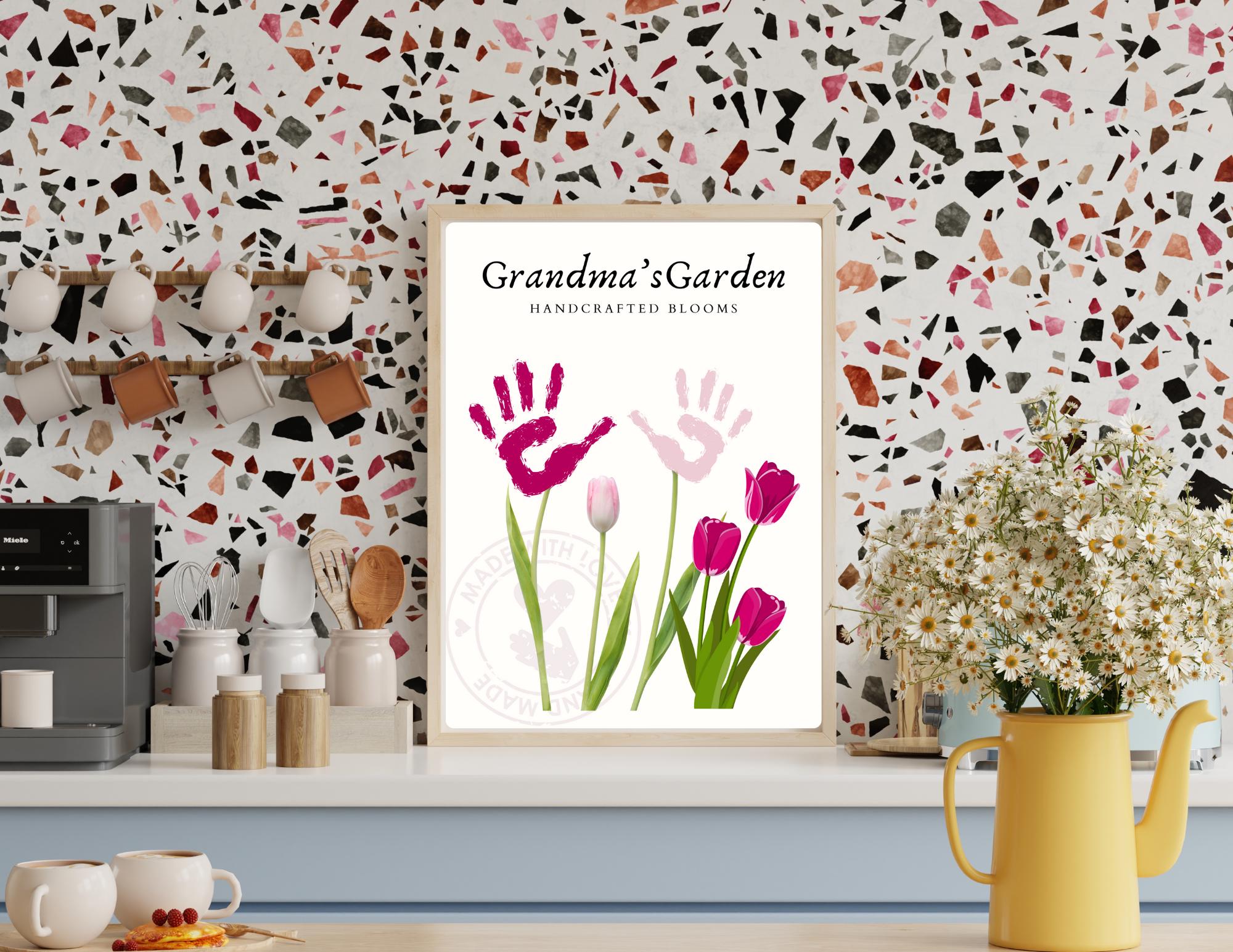 Mother's Day Handprint Craft, Flower Handprint Card, Mother's Day ...