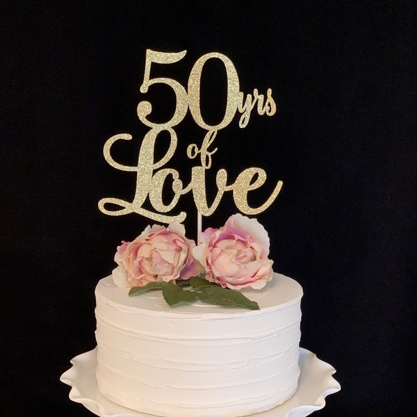 50th Anniversary Cake Topper - Etsy