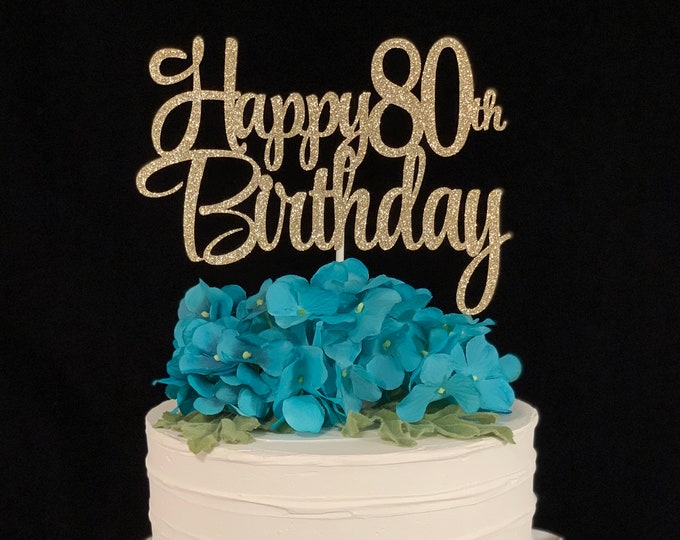 Happy 80th Birthday Cake Topper - Etsy