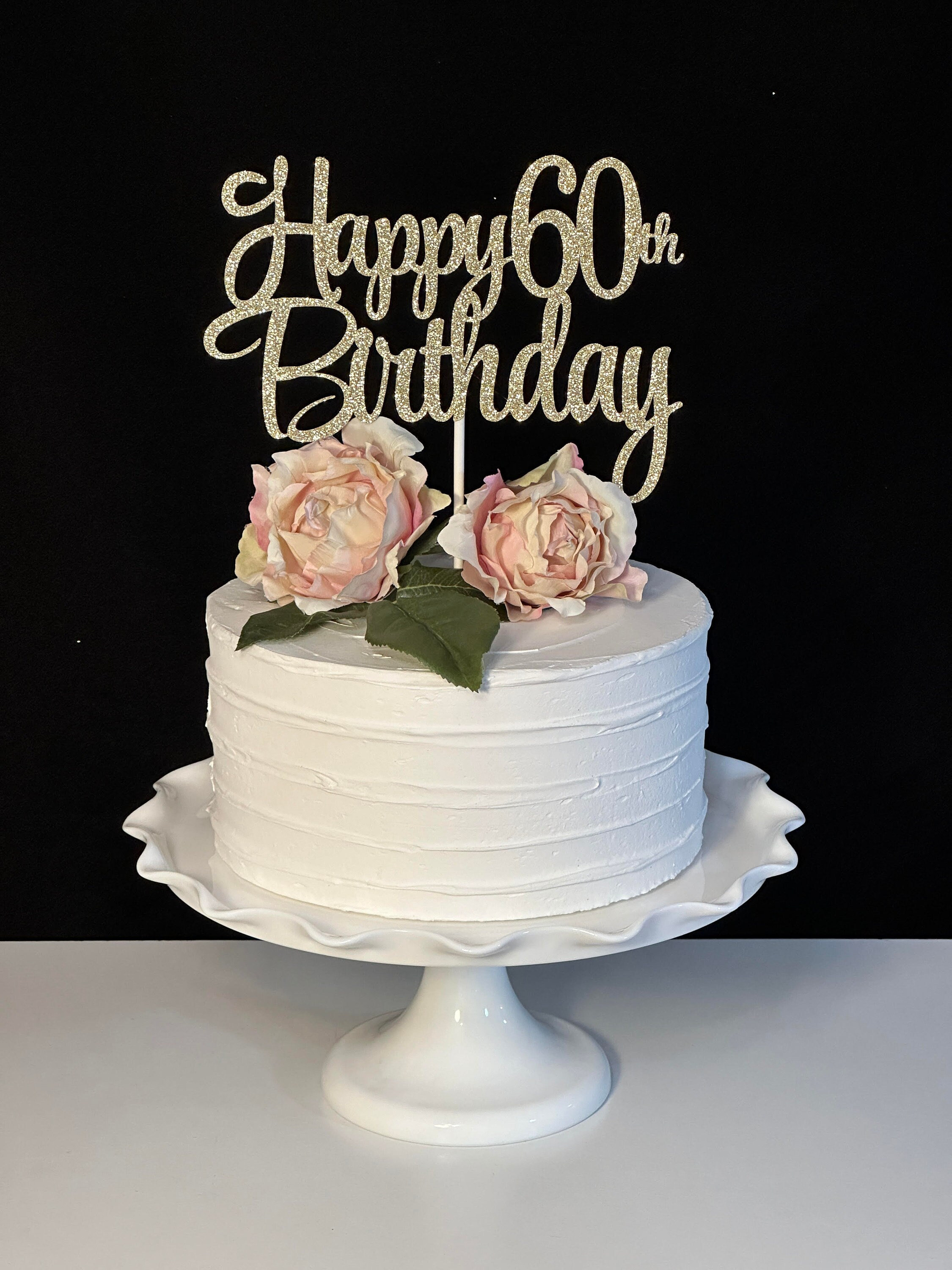 Happy 60th Birthday Cake Topper - Etsy