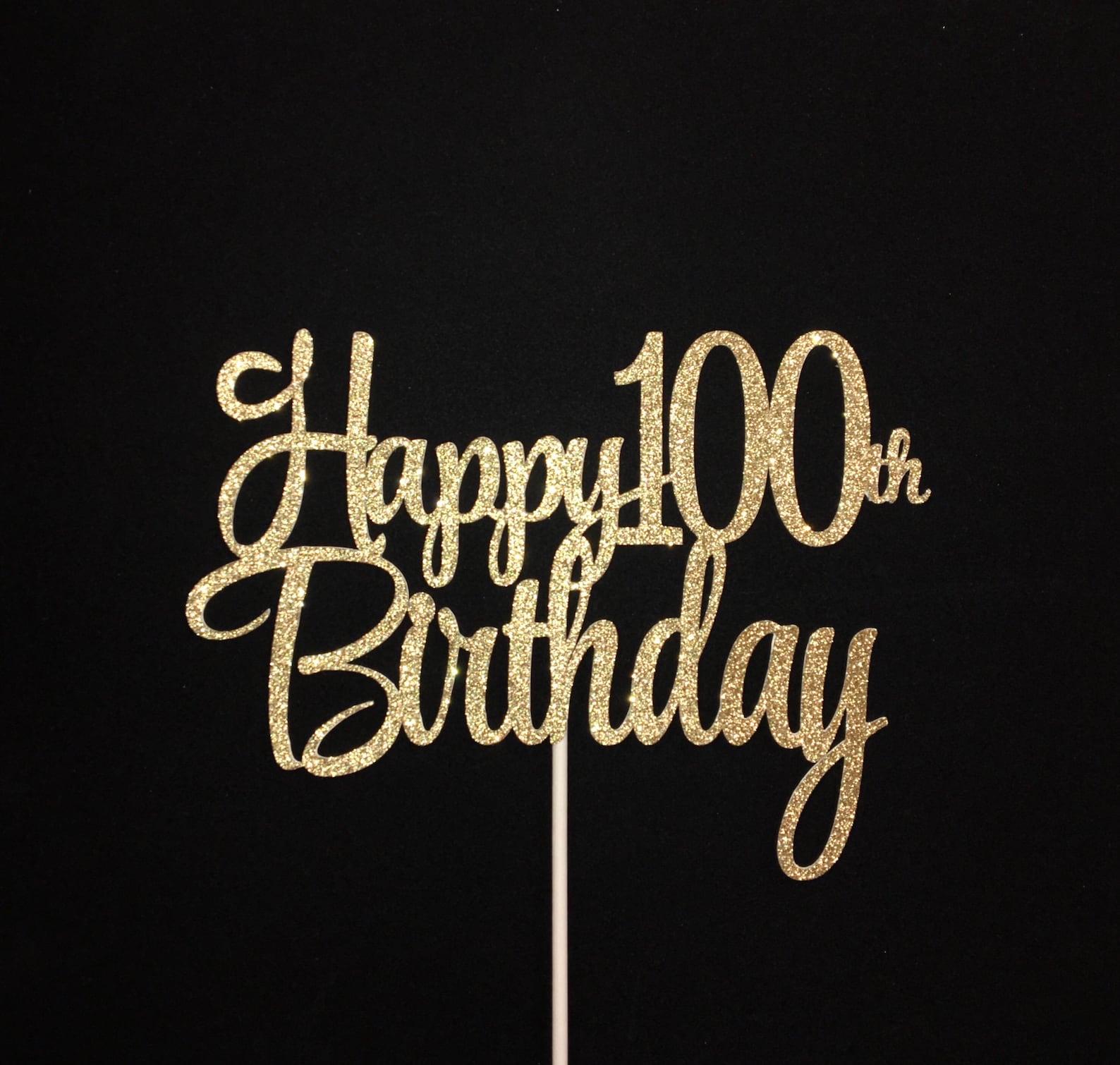Any Number Happy 100th Cake Topper, 100th Birthday - Etsy