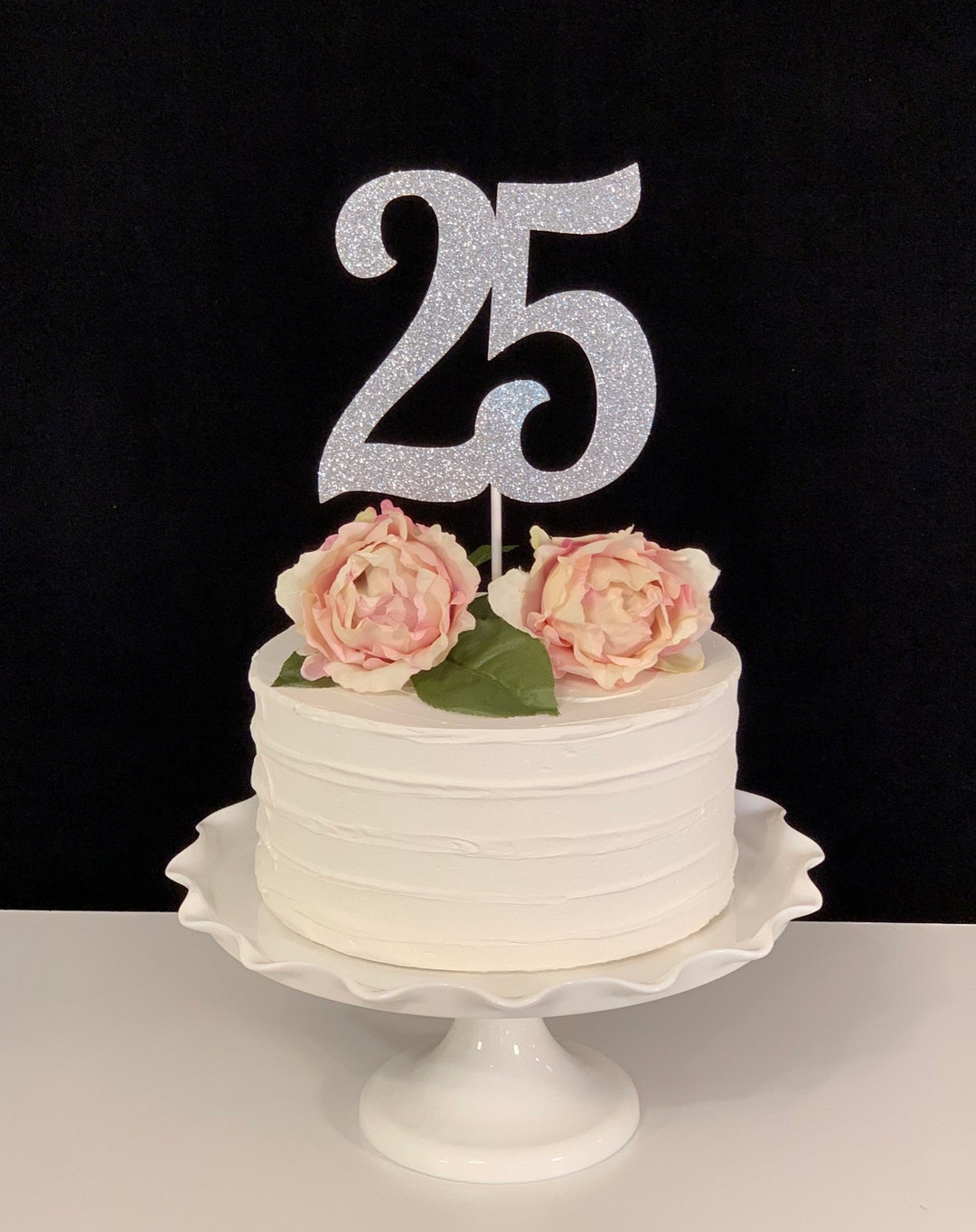 25th Birthday/ Anniversary Cake Topper - Etsy