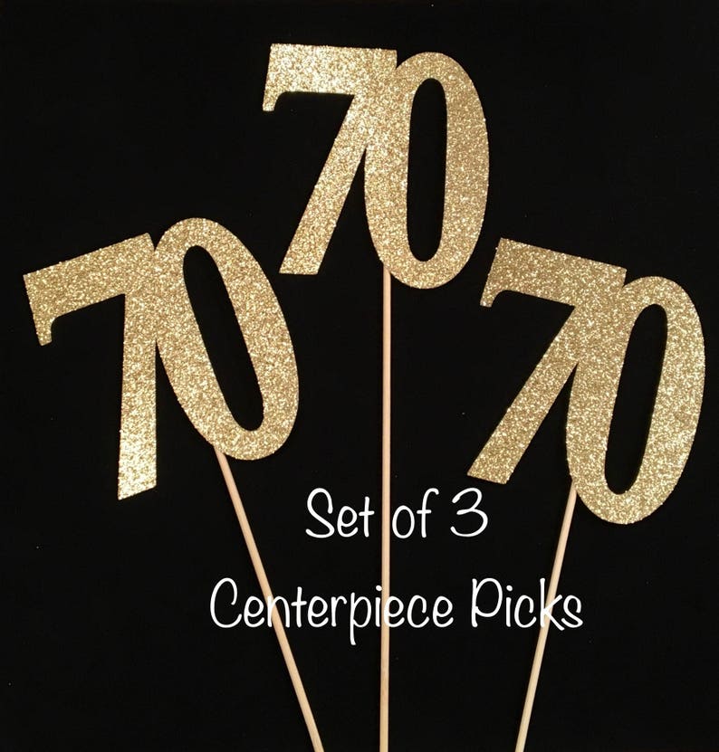70th Birthday Centerpiece Picks - Etsy
