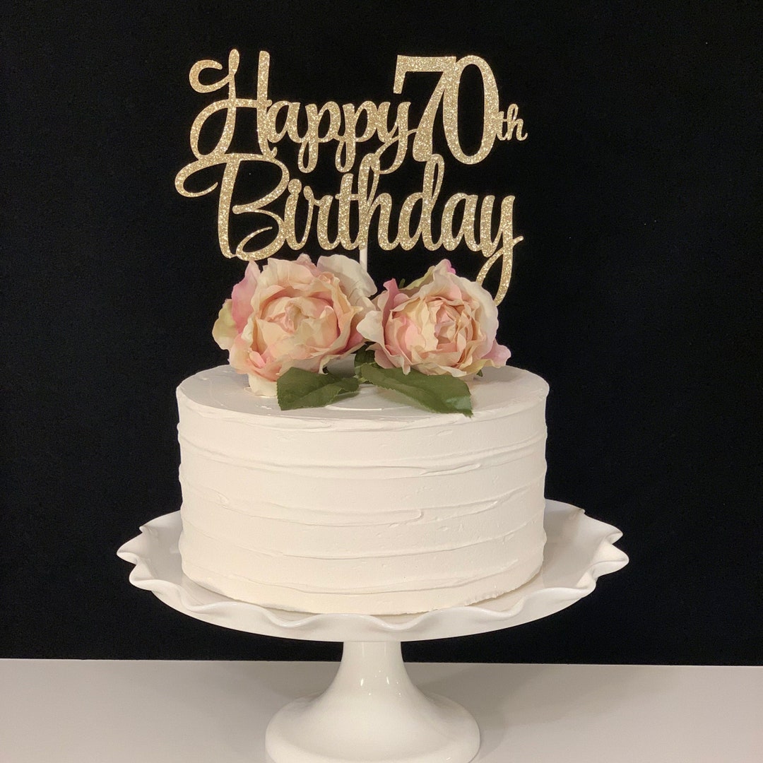 Happy 70th Birthday Cake Topper - Etsy