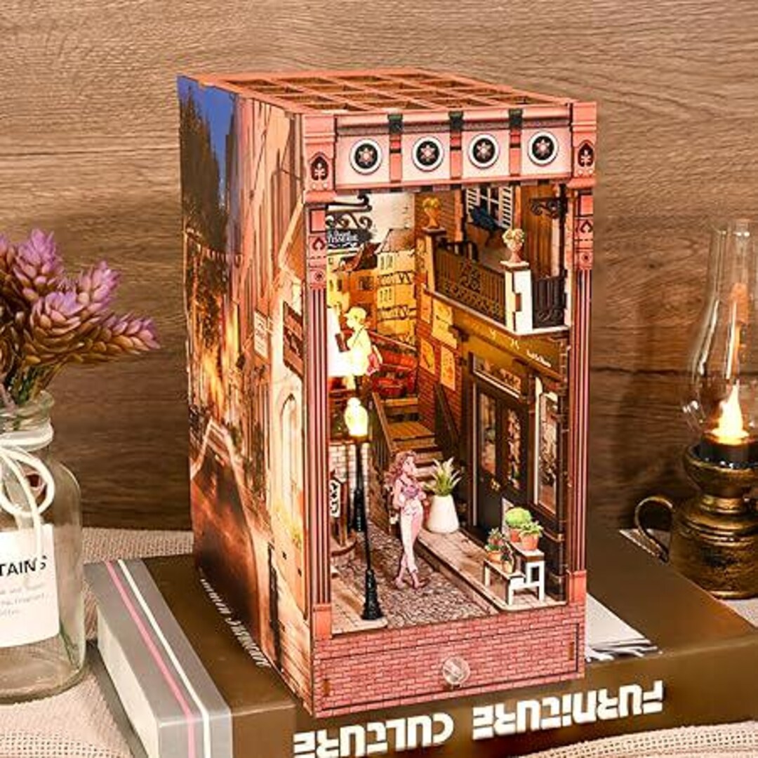 DIY Book Nook Kit With LED – European Street Scene | Wooden Miniature ...