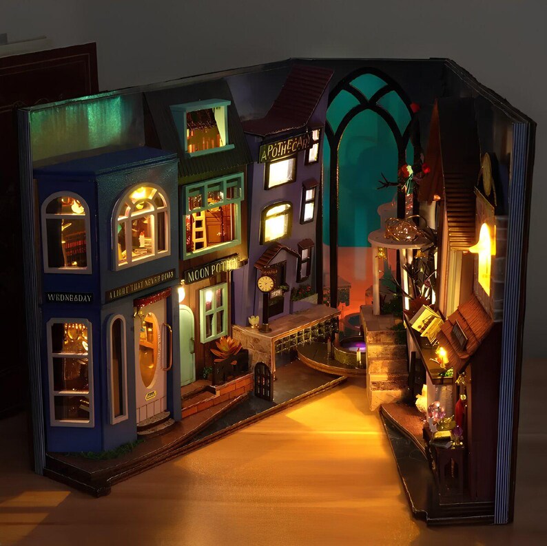 BOOK NOOK. Enchanted World of Magic Spell Street DIY Book Nook. Wooden ...