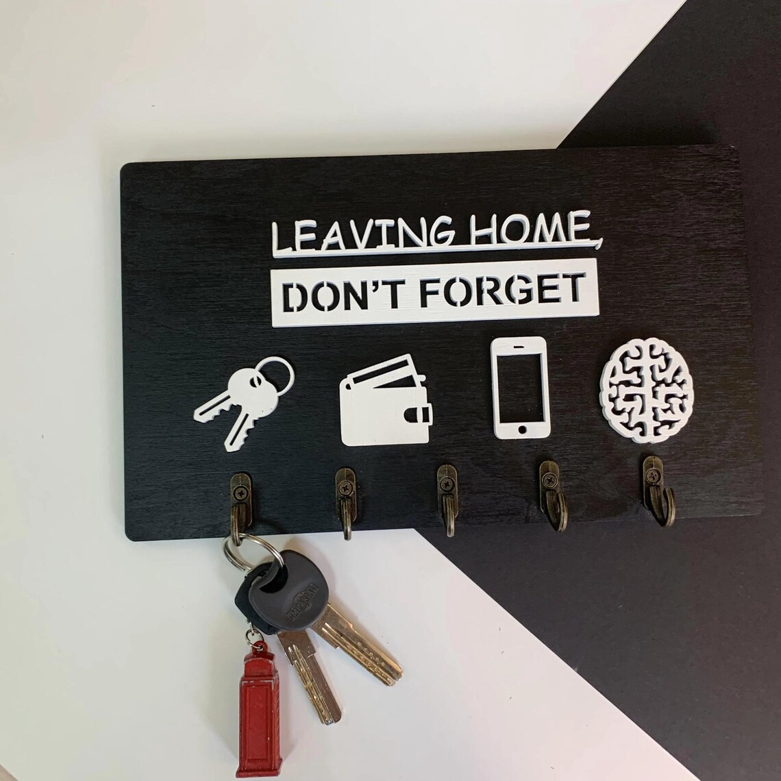 Handcrafted Wooden Key Holder - Leaving Home, Don't Forget - Perfect ...