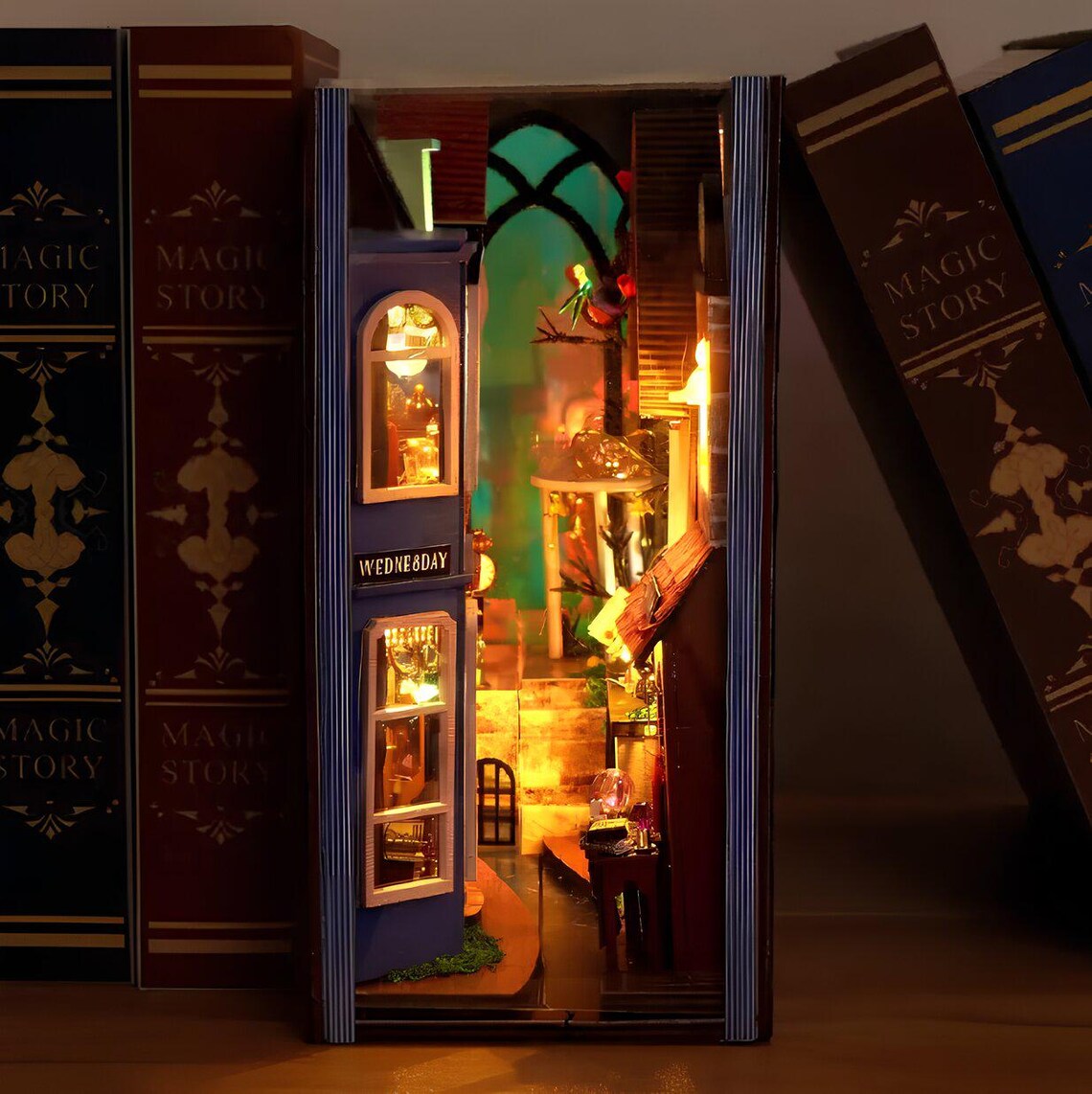 BOOK NOOK. Enchanted World of Magic Spell Street DIY Book Nook. Wooden ...