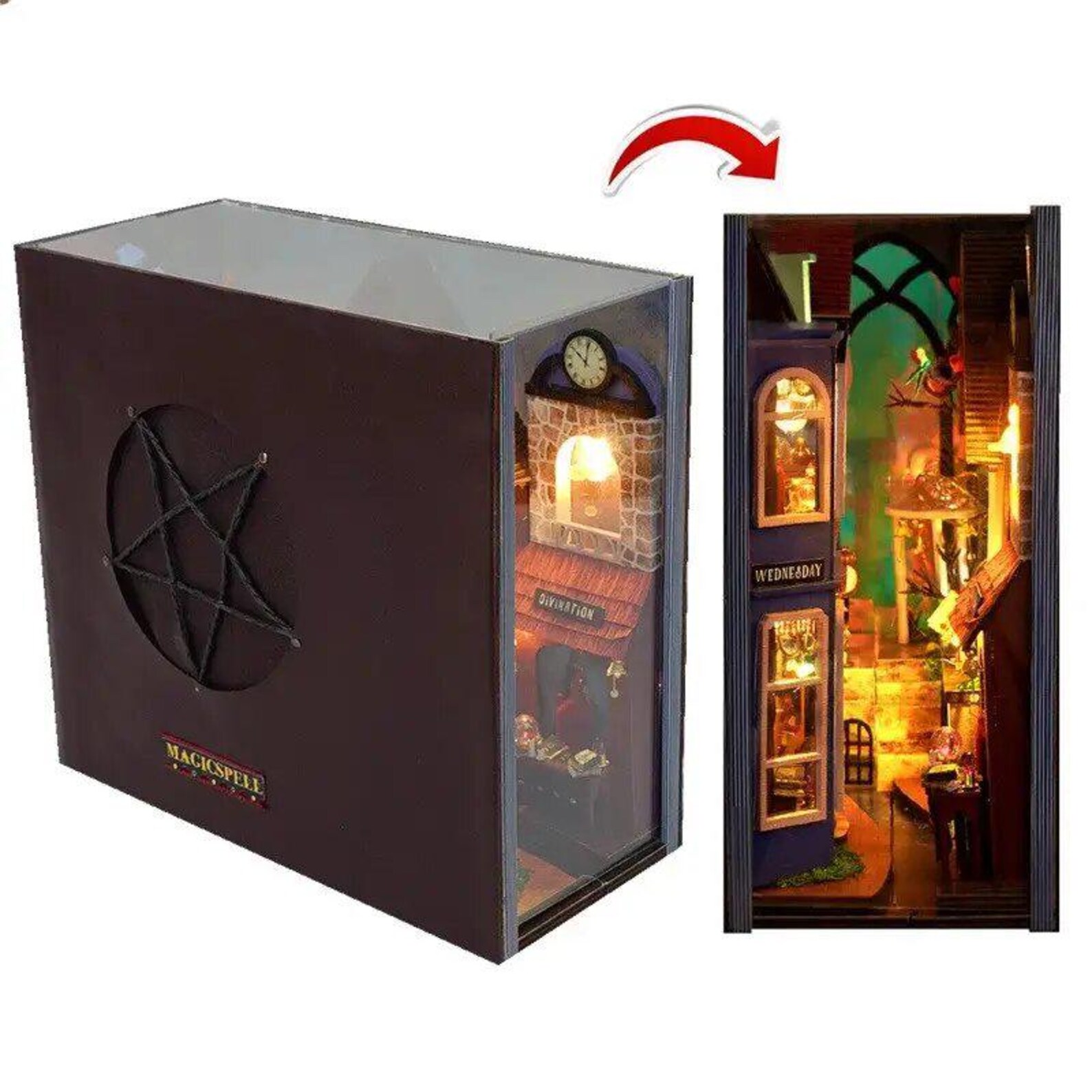 BOOK NOOK. Enchanted World of Magic Spell Street DIY Book Nook. Wooden ...