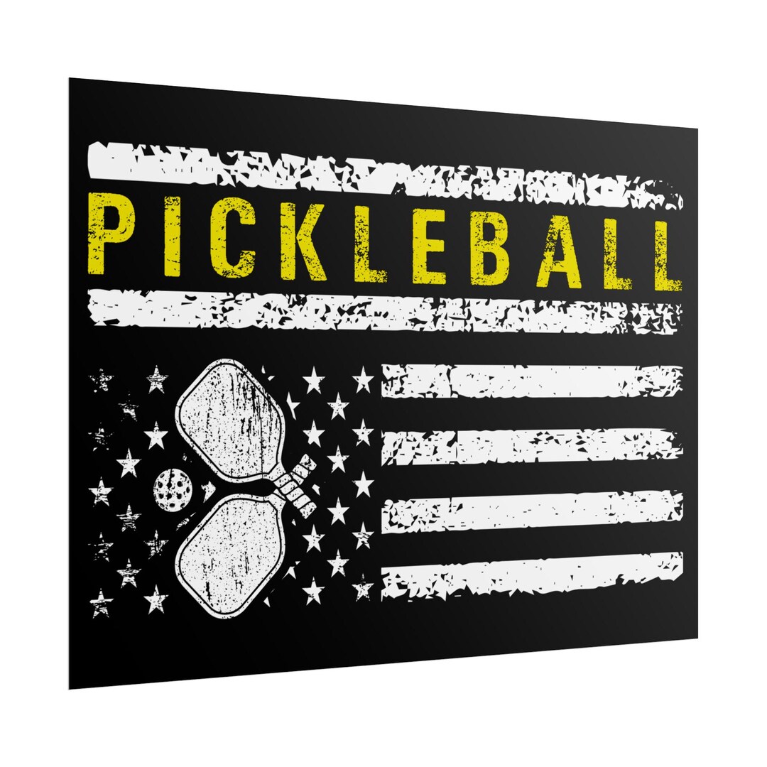Pickleball Poster, Grunge USA Flag With Paddle Design, Rolled Posters ...