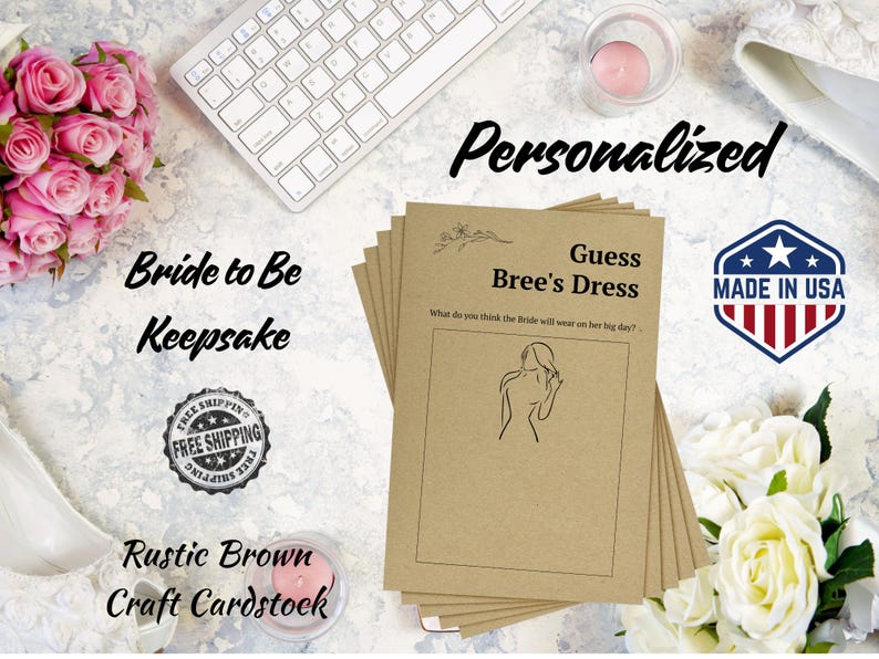 Personalized Printed Guess the Dress Game, Custom Bridal Shower ...
