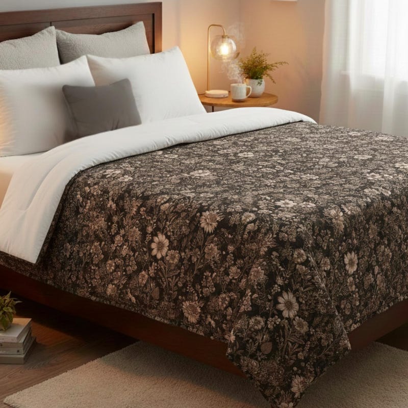Queen Comforter Black Print - Etsy