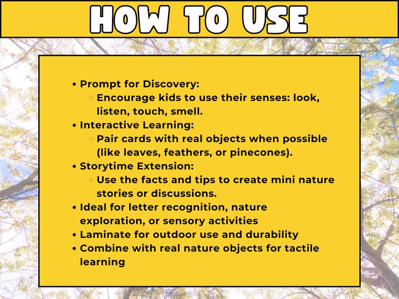 Nature Alphabet Flashcards A-Z | Printable Nature Learning Cards ...