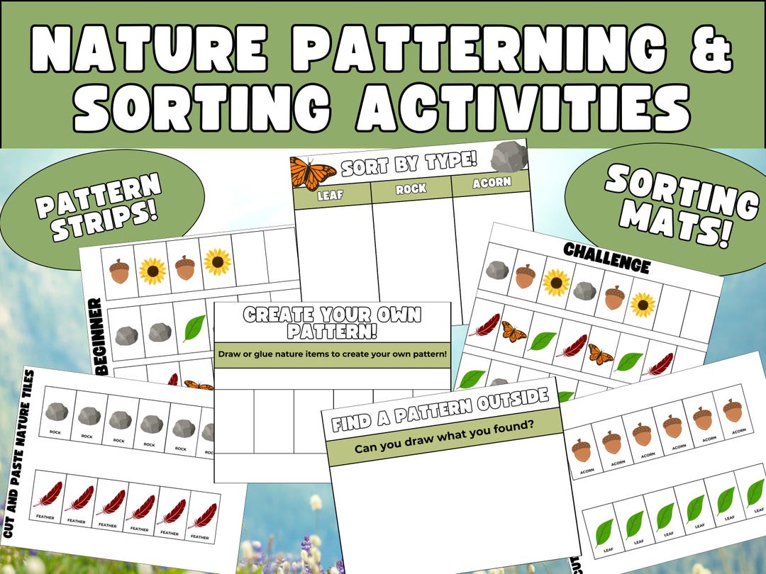 Nature Patterning and Sorting Printable | Preschool and Kindergarten ...