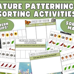 Nature Patterning and Sorting Printable | Preschool and Kindergarten ...