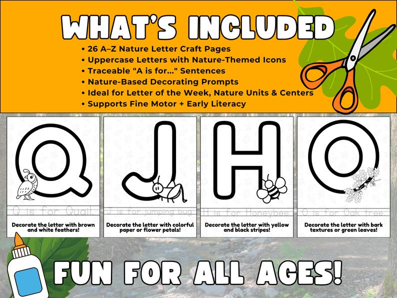 Nature Alphabet Craft A-Z | Letter of the Week Activity | Nature Theme ...