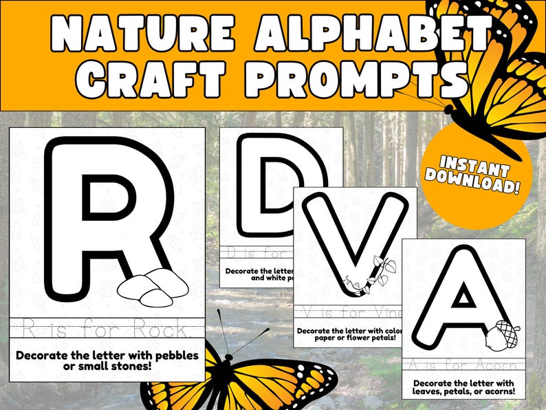 Nature Alphabet Craft A-Z | Letter of the Week Activity | Nature Theme ...