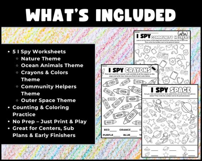 I Spy Printable Activity Pack | Nature, Ocean, Space, Community Helpers ...