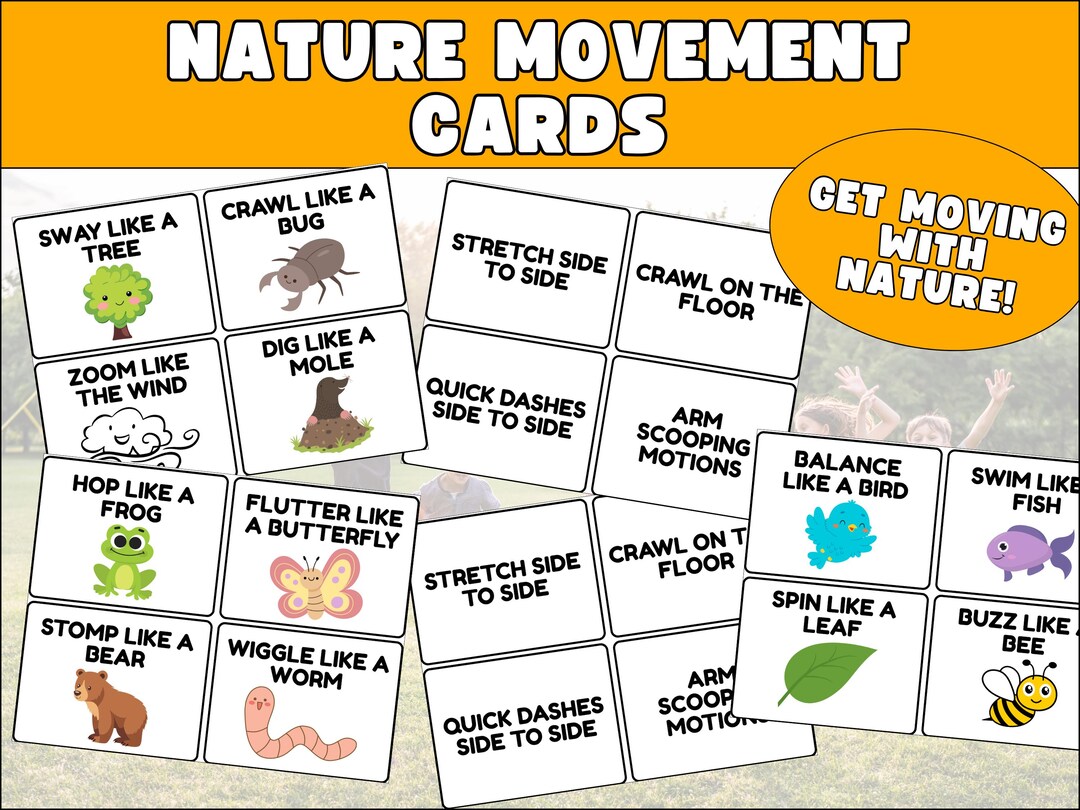 Nature Movement Cards | Gross Motor Animal & Nature Actions for ...