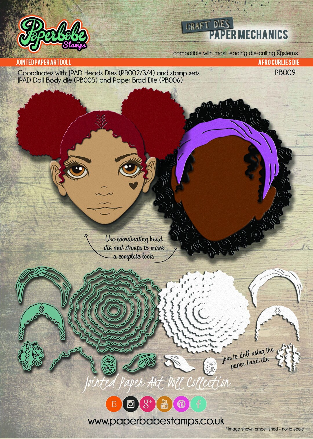 Jointed Paper Art Doll - Metal Cutting Die(afro CURLIES HAIR ...