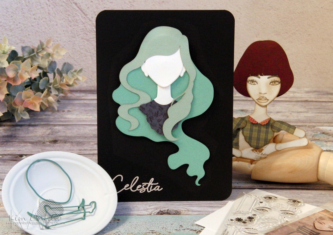 Jointed Paper Art Doll ~ Hair Templates(celestia) - Paperbabe Stamps ...