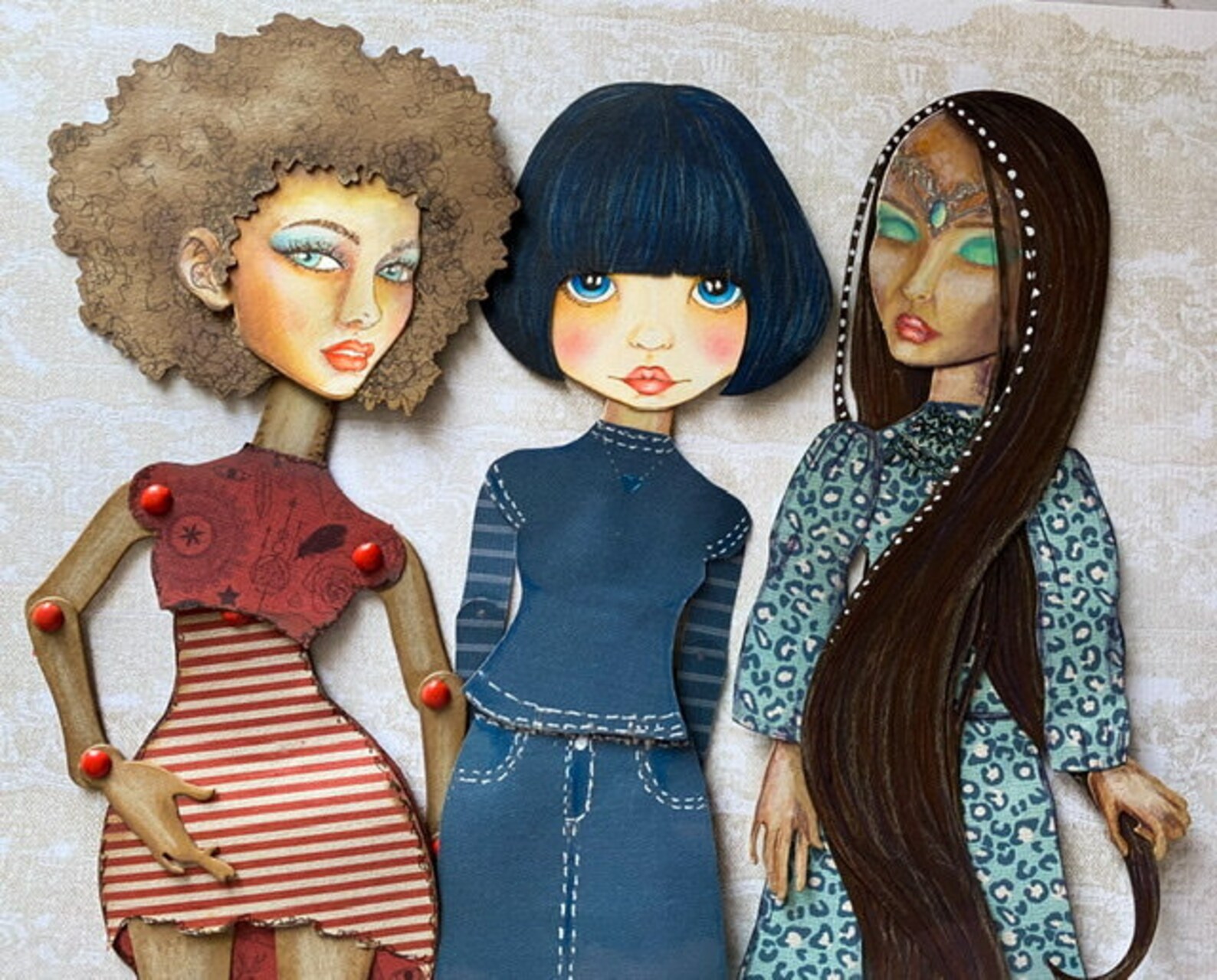 Jointed Paper Art Doll Hair Templateswillow Paperbabe - Etsy New Zealand