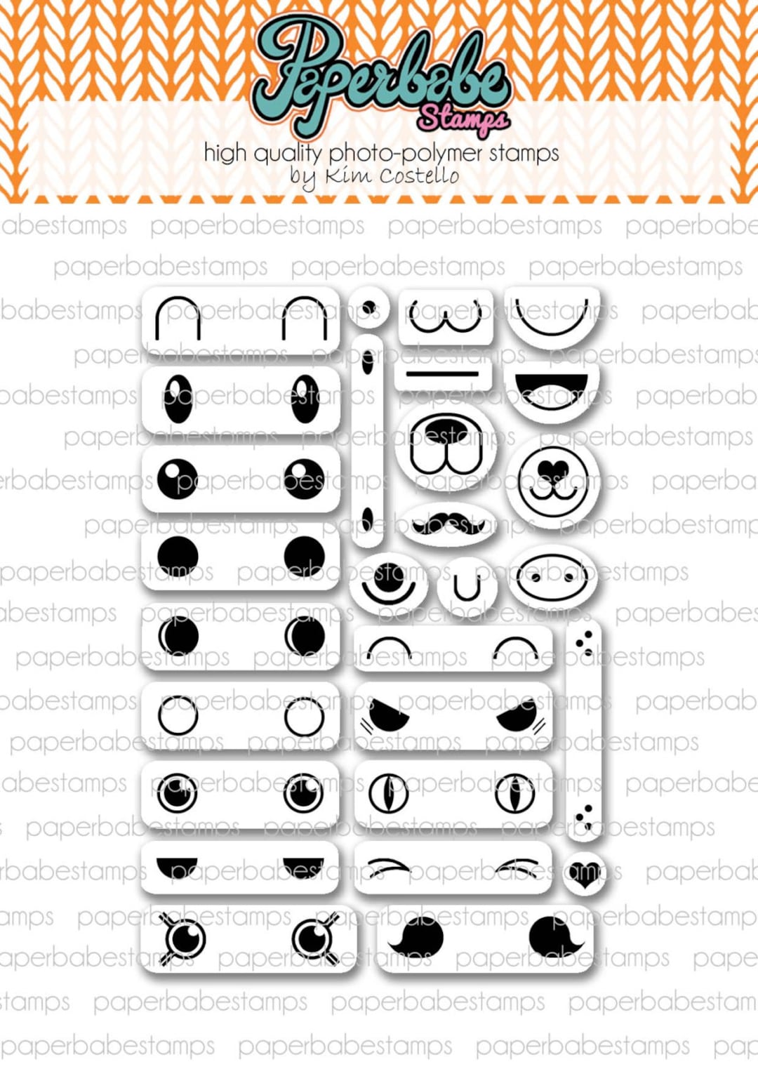 Kawaii Face Stamp Set - Paperbabe Stamps - Cute Adorible Kawaii Animals ...