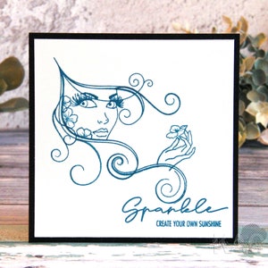 Flourishing Hair Stamp Set - Paperbabe Stamps - Clear Photopolymer ...