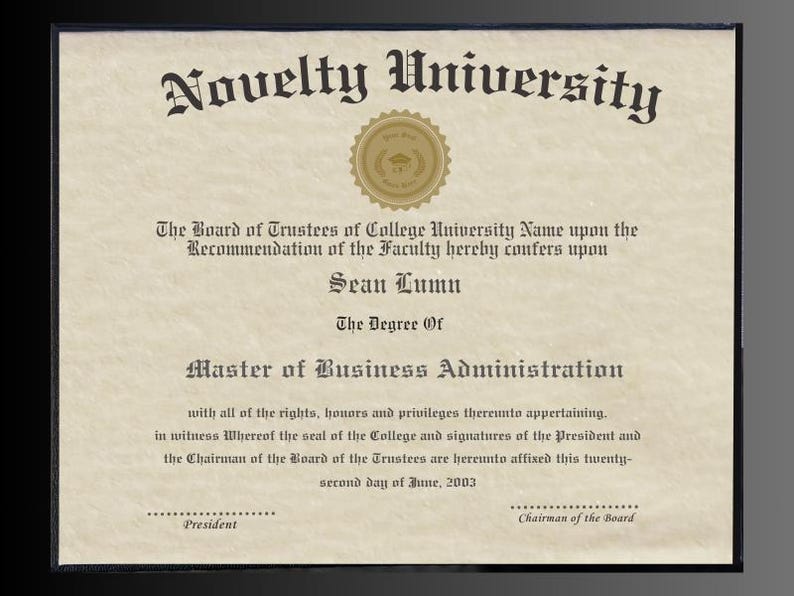 Fully Custom Replacement Diploma Made to Order - Etsy
