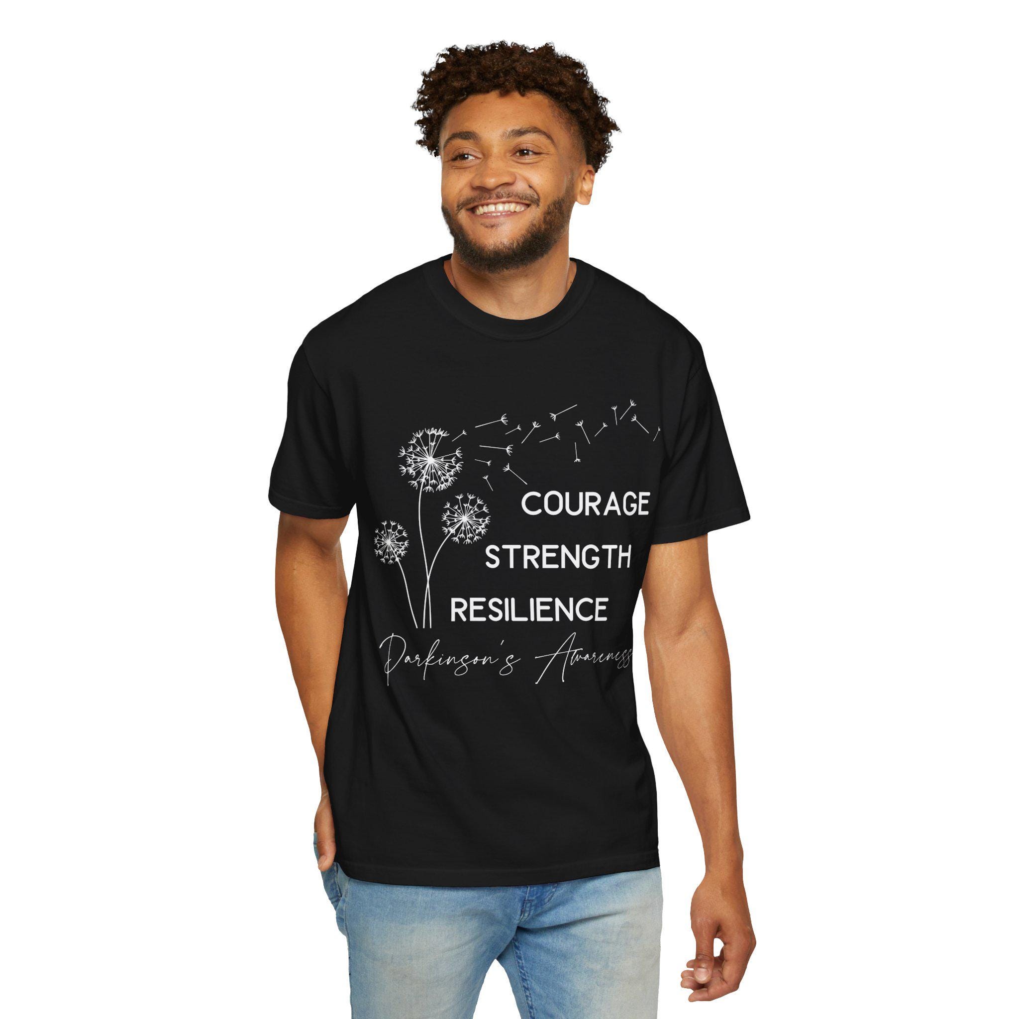 Courage Strength Resilience Parkinson's Awareness Unisex T-shirt, Peace ...