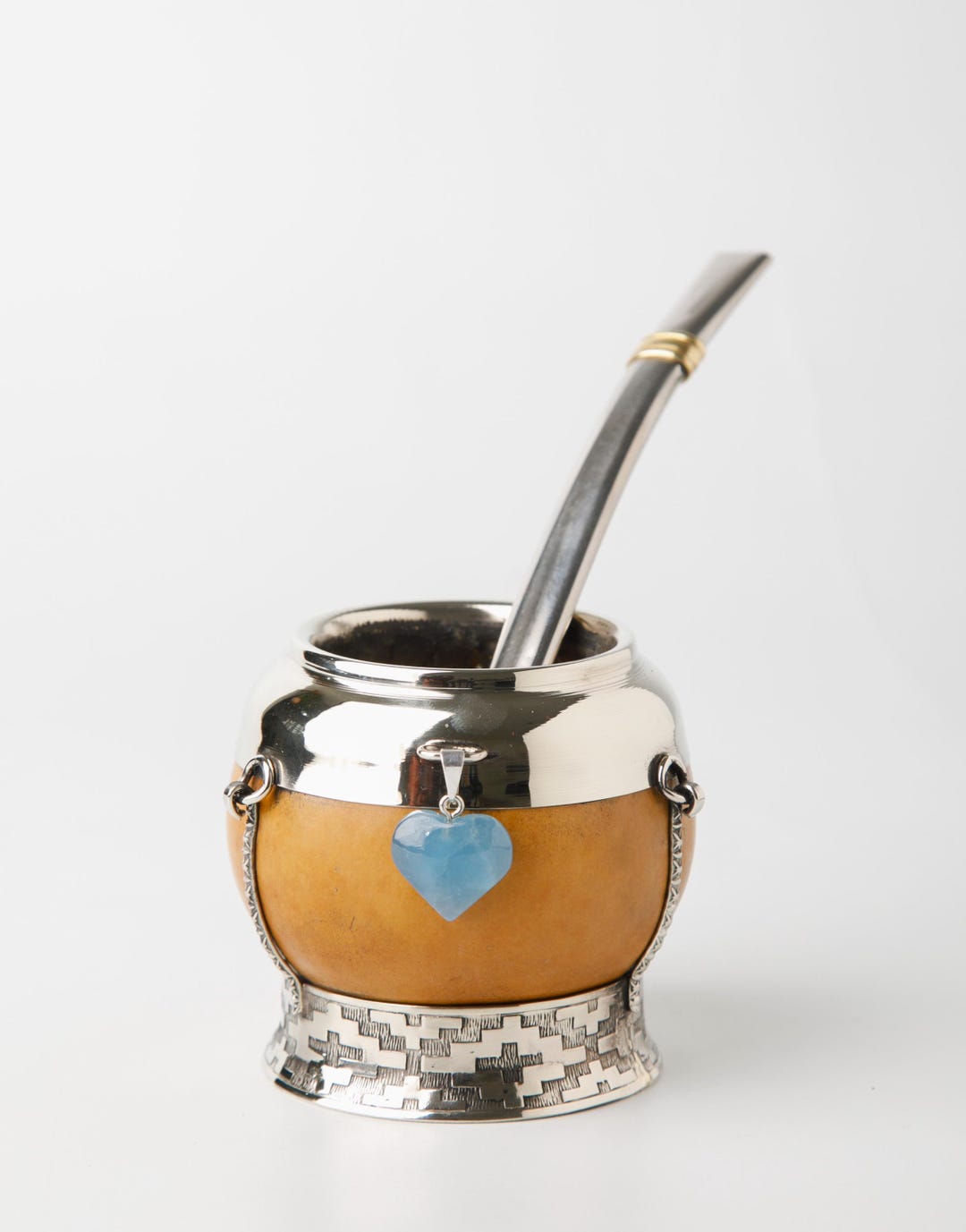 Yerba Mate Gourd Cup With Sky Onix Charm, Bombilla and SURPRISE GIFT - Etsy