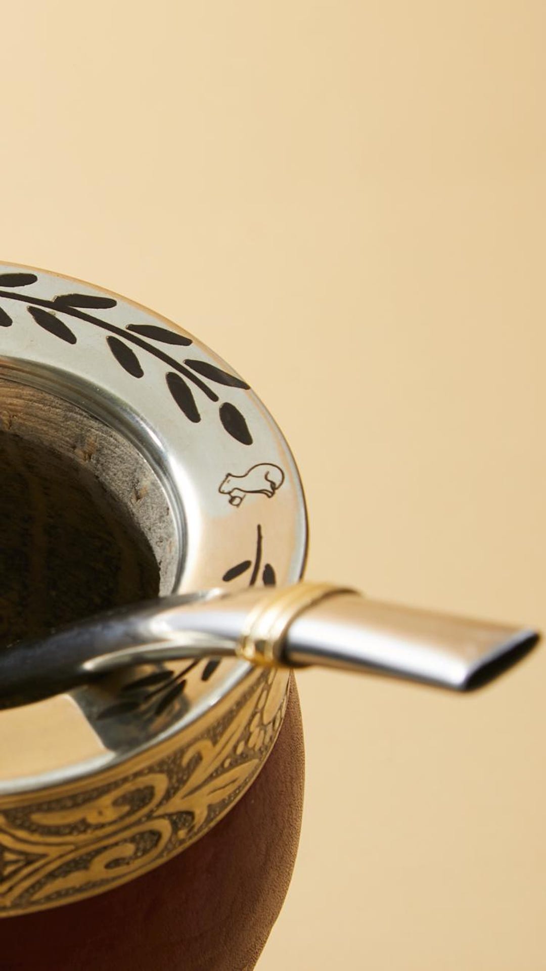 Customized Yerba Mate Gourd Cup, Leather and German Silver Mate ...