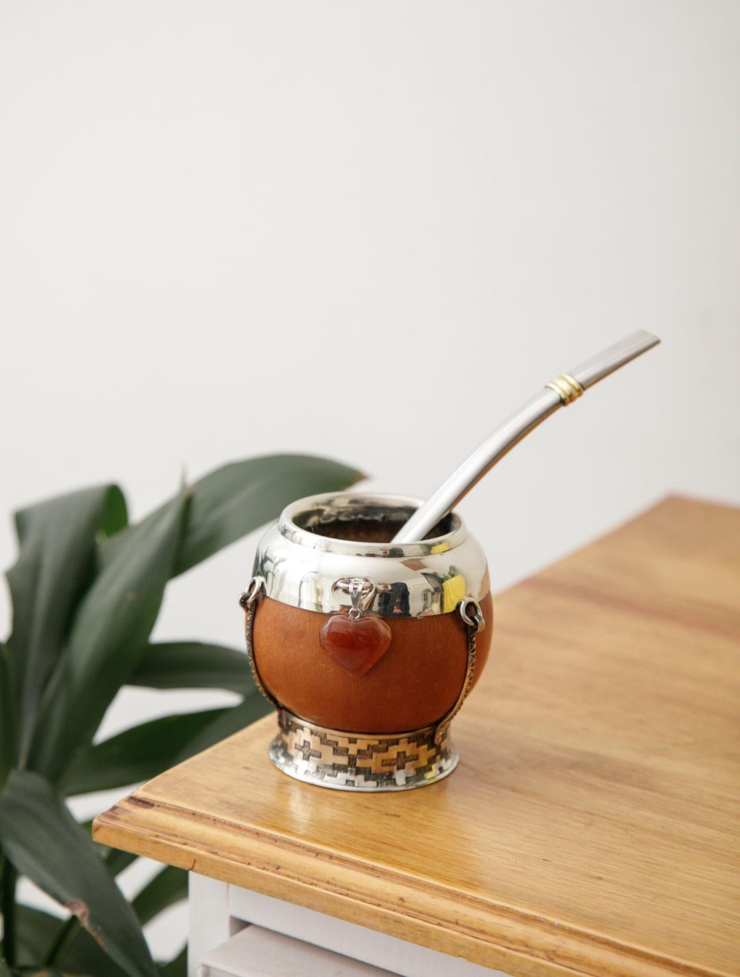 Yerba Mate Cup With Red Onix Charm | Handmade in Argentina - Etsy