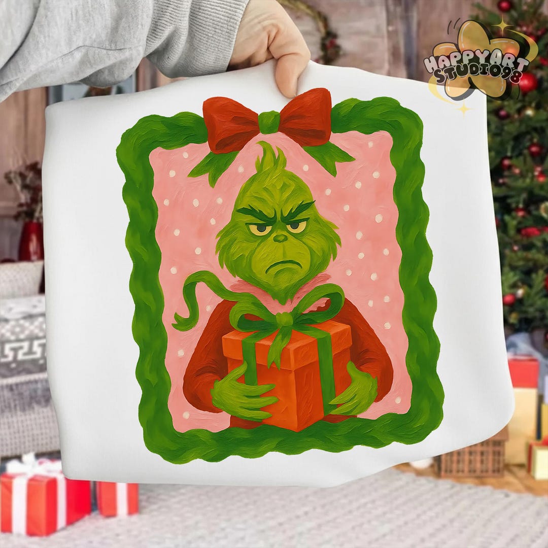 Grumpy Green Christmas PNG, Funny Holiday Character Clipart, Christmas ...