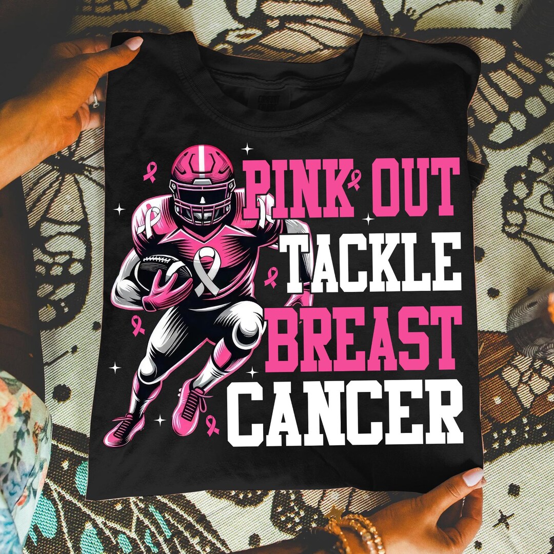 Football Pink Out Cancer Png, Breast Cancer Football Png, Breast Cancer ...