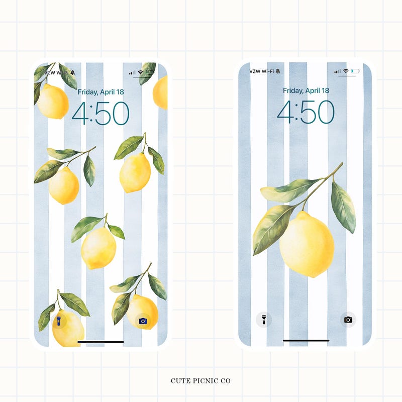 Lemon Stripe Wallpaper - Etsy