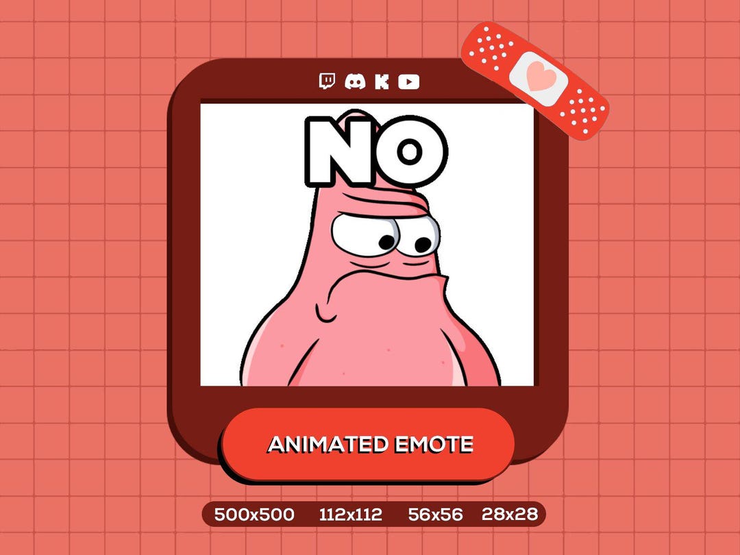 Patrick Nod Animated Emote L Patrick Emote L Angry L No L Grumpy L ...