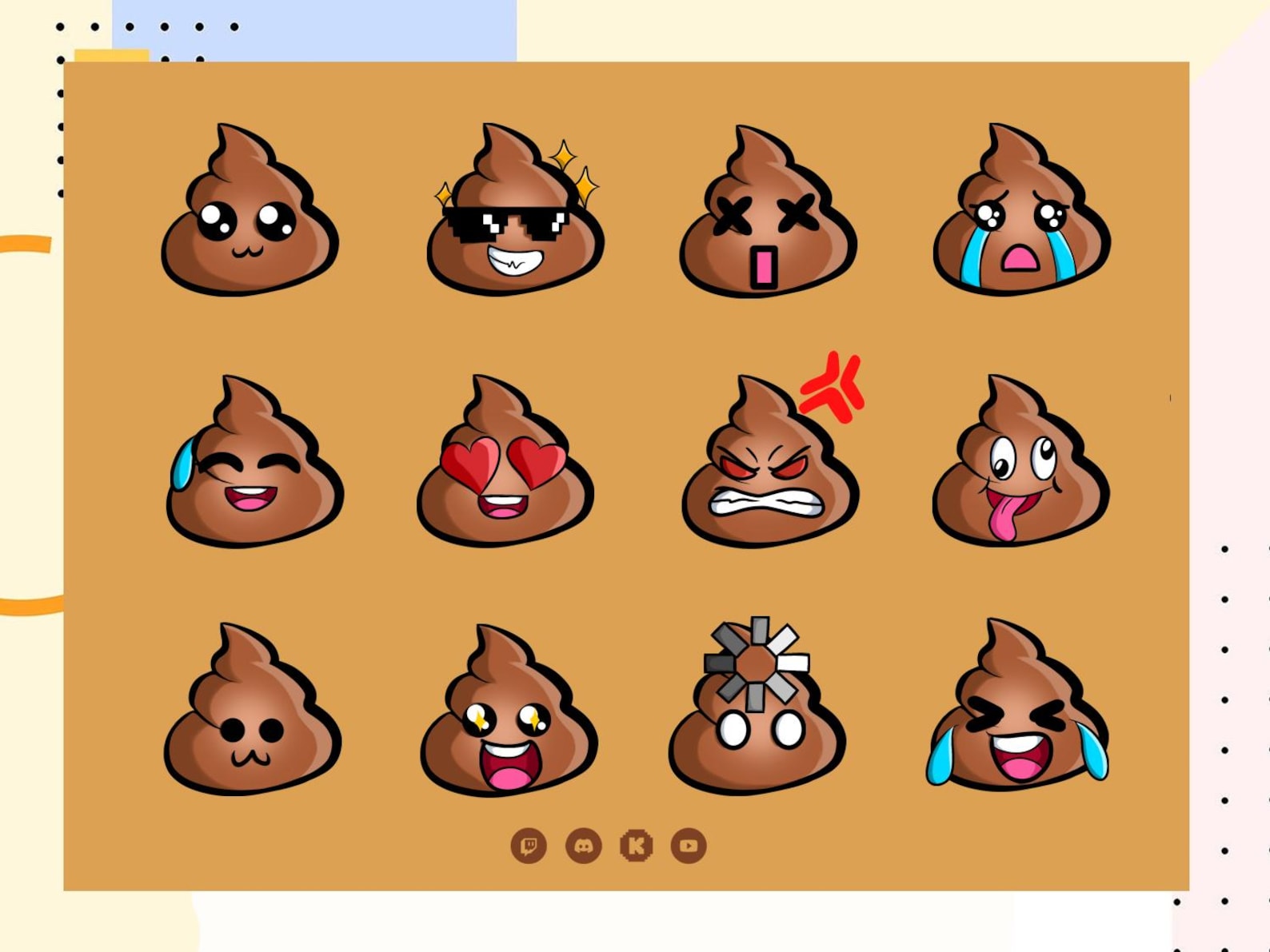 Kawaii Poop Emotes, Funny Streamer Emote Pack (digital Download) - Etsy