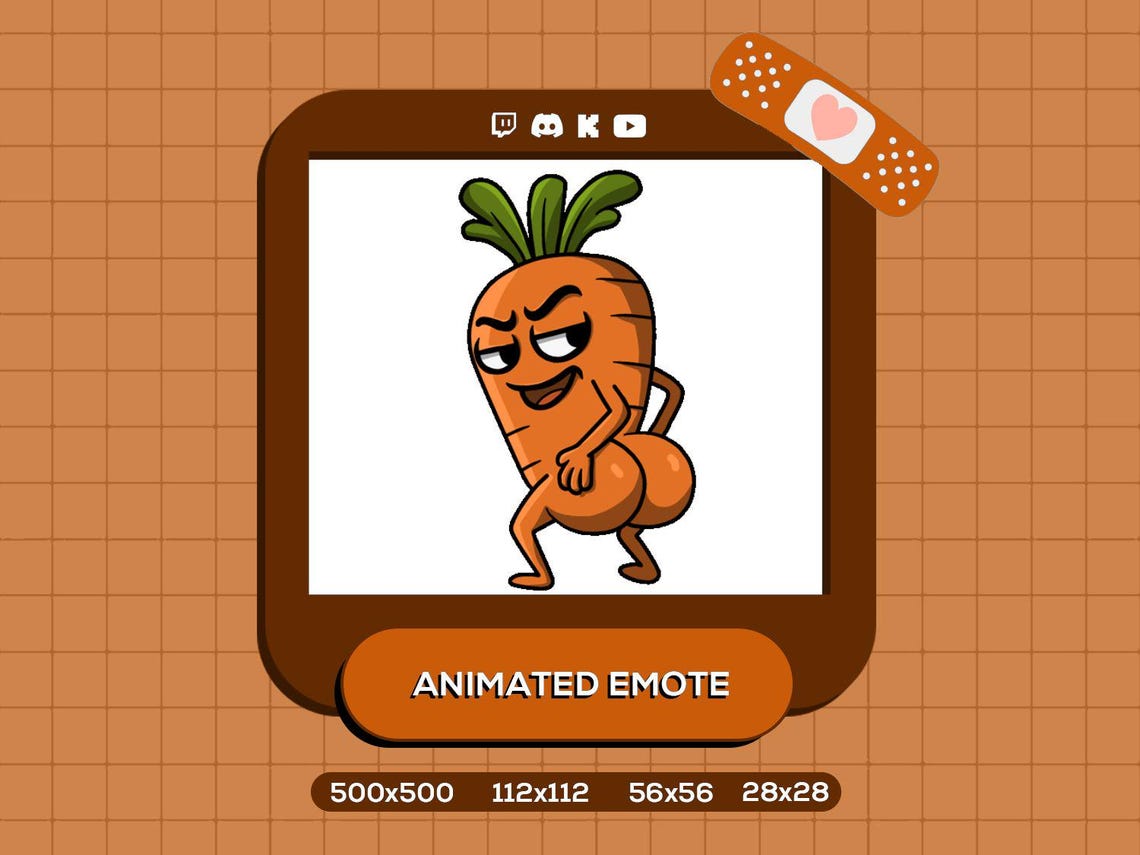 Animated Carrot Twerk Emote: Twitch, Discord, Kick (digital Download - Etsy