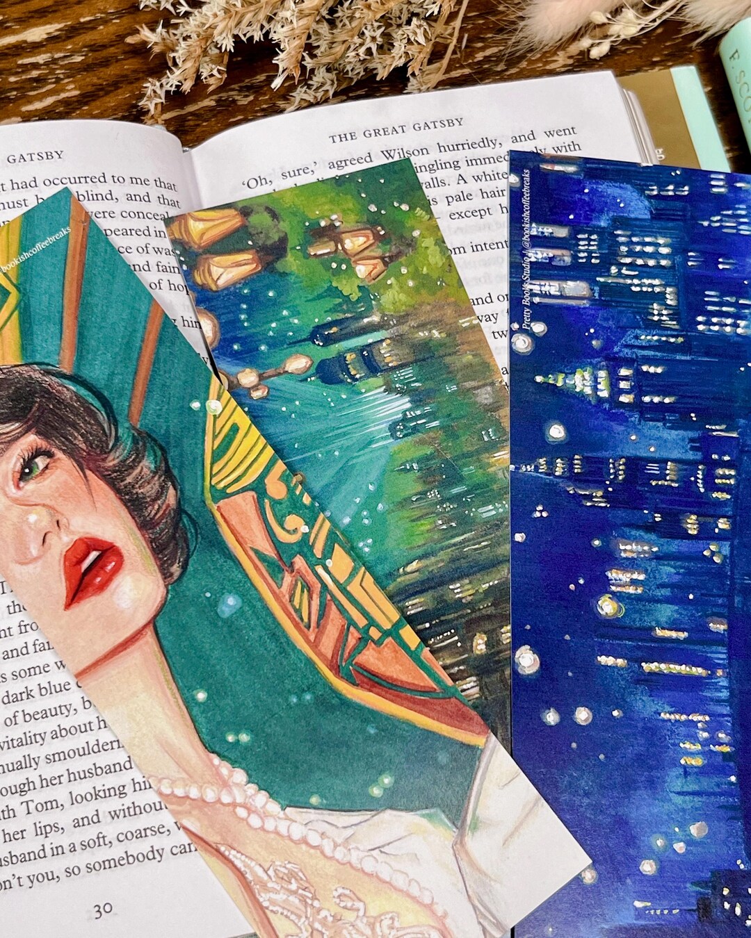 The Great Gatsby Bookmark (3VER) | Classic Literature | Watercolor ...