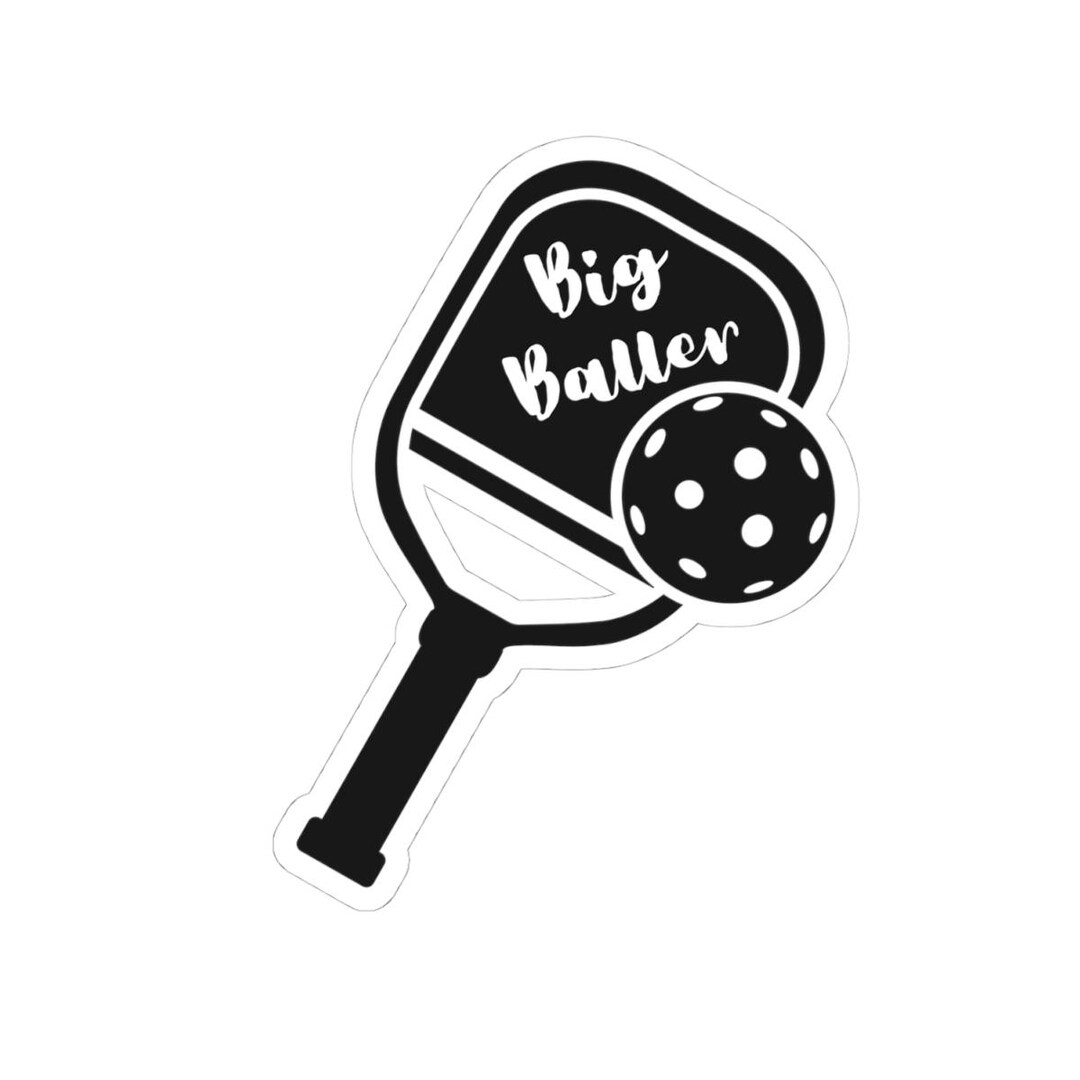 Big Baller Pickleball Sticker: Glossy Vinyl Decal for Laptop, Water ...