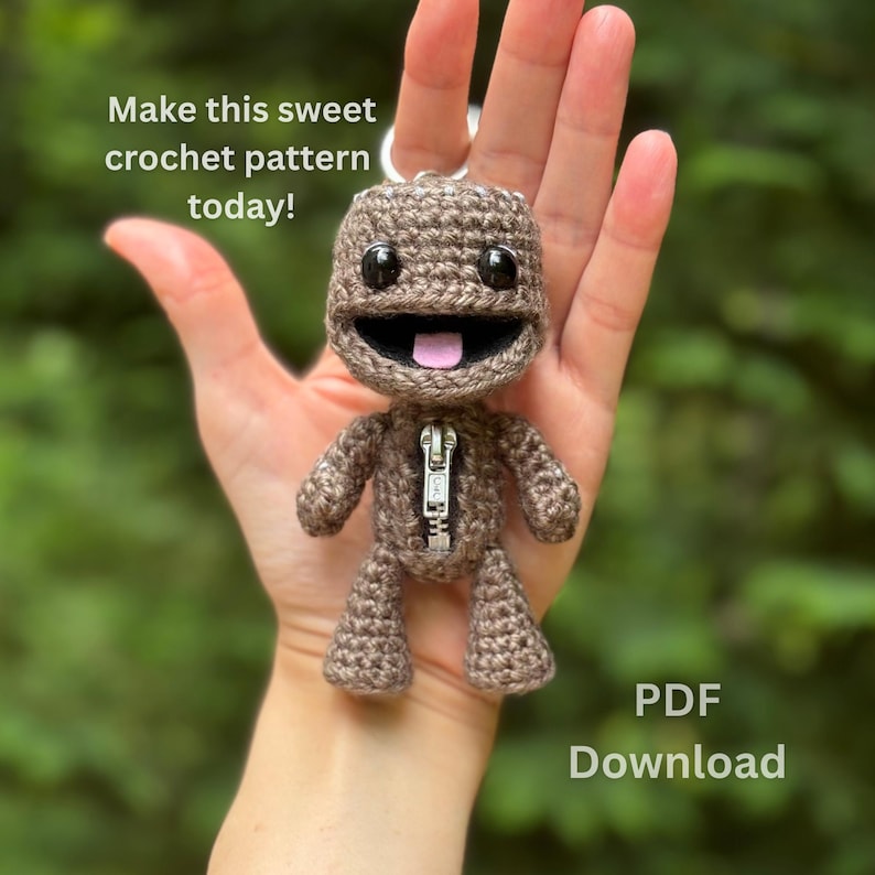 INSTANT DOWNLOAD Crochet Pattern: Sackboy-inspired Keychain - Etsy
