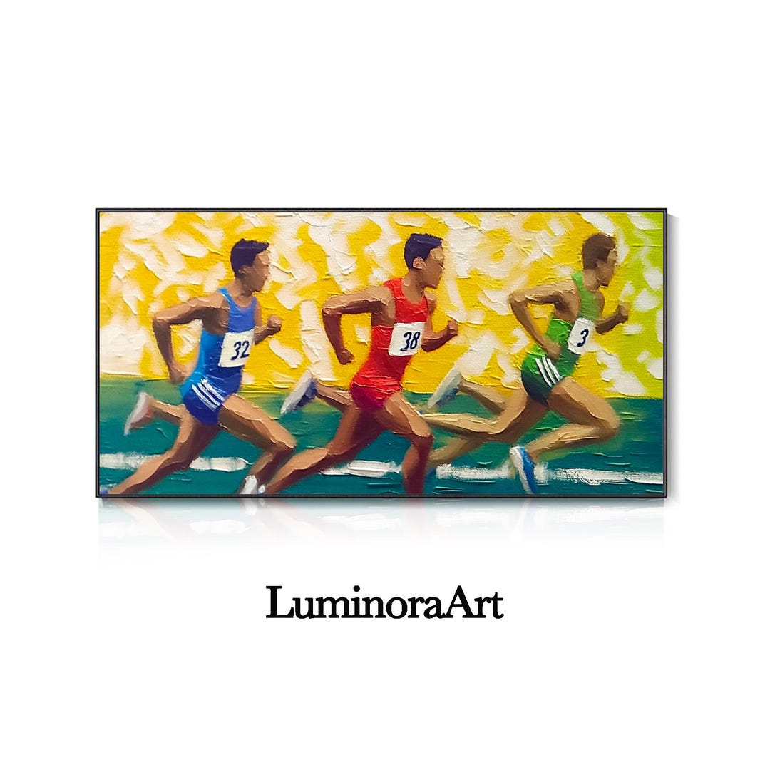 Abstract Boho Texture Wall Art Custom Marathon Sports Canvas Oil ...