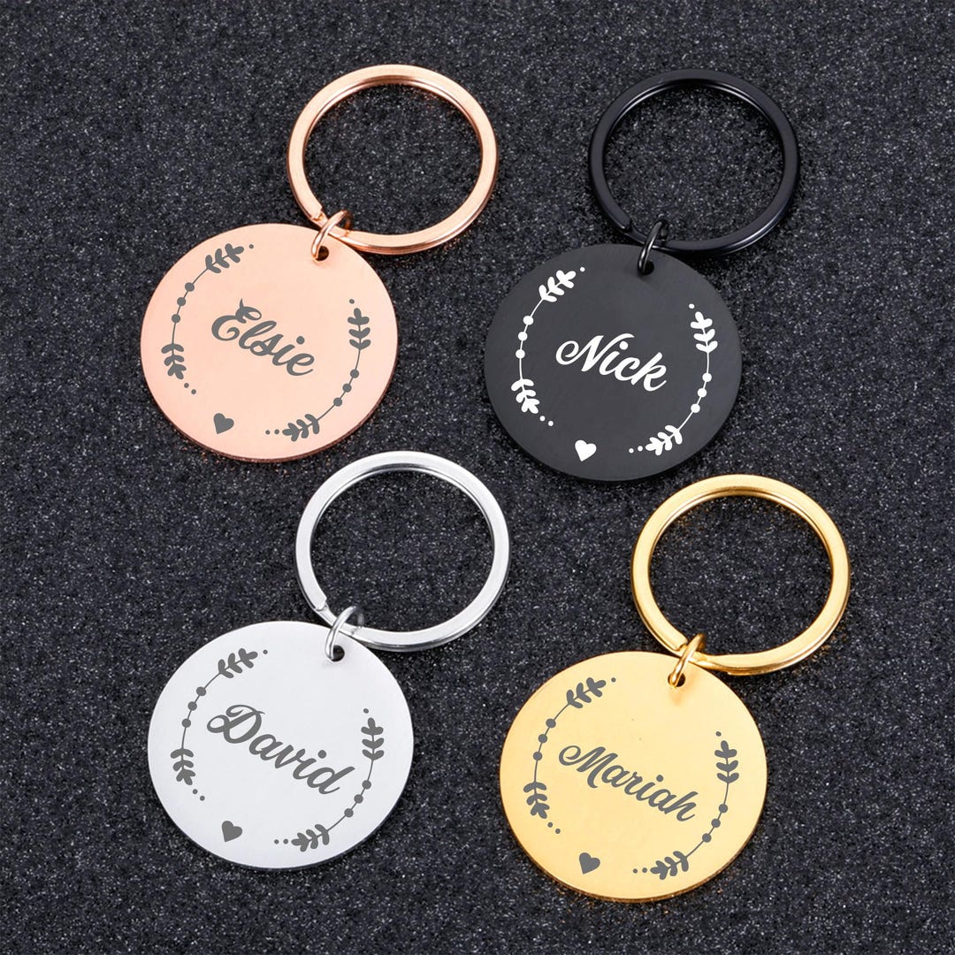 Personalized Keychain - Custom Engraved Name Keyring Gift - Etsy