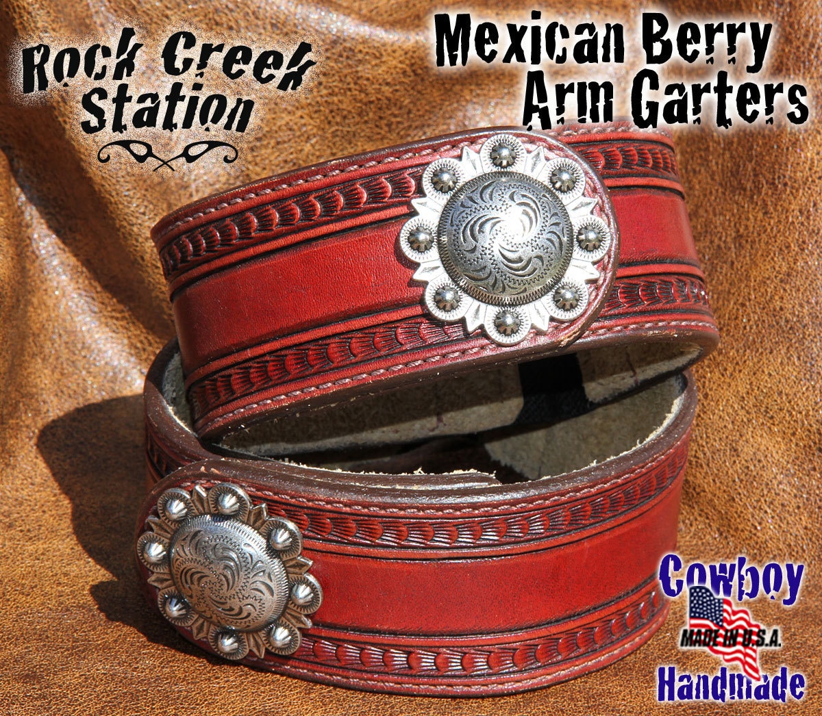 Leather Arm Garters W/ Mexican Berry Conchos - Real Men Don't Wear Lace ...