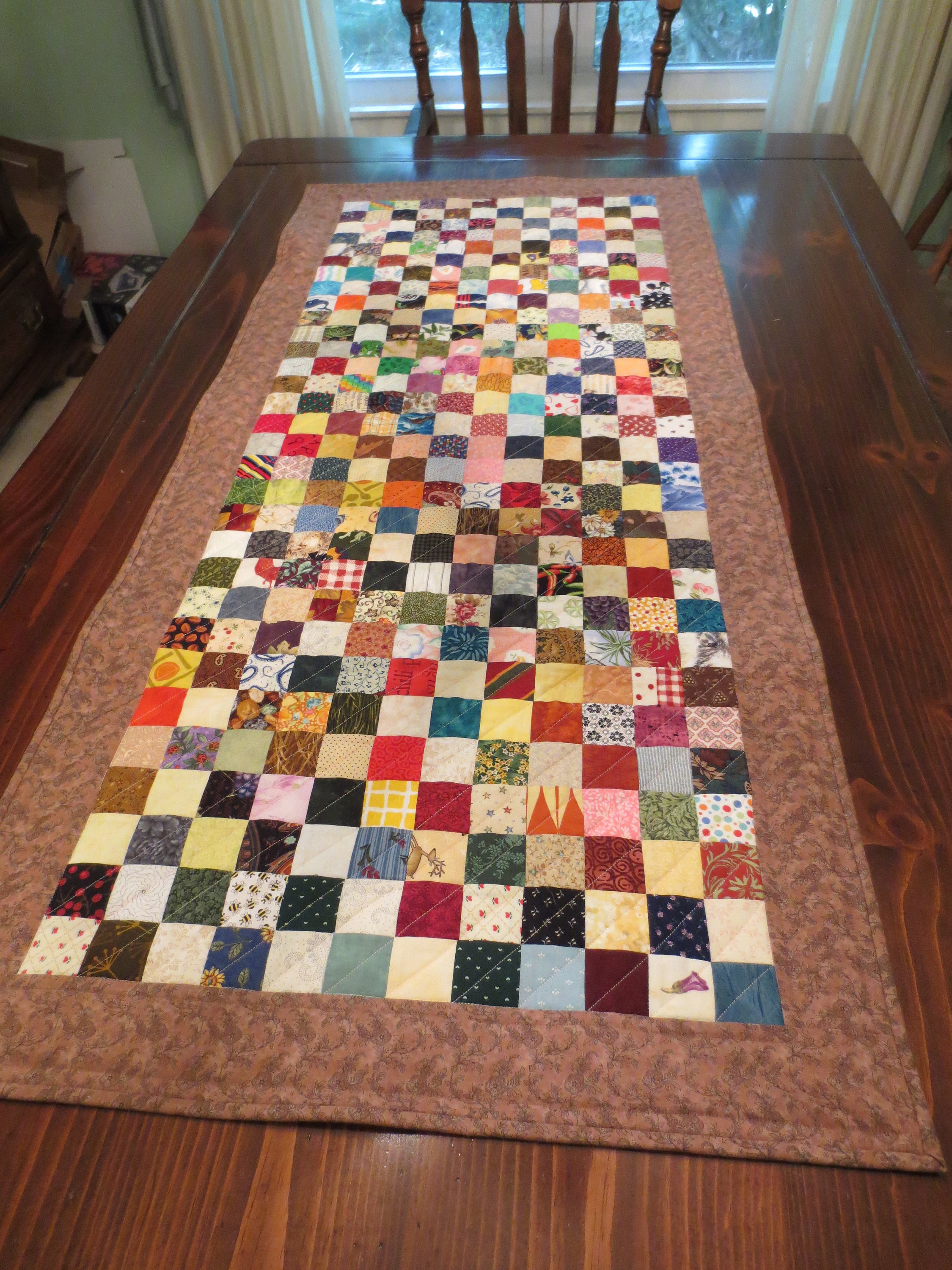 Scrappy Table Runner Quilted Country 24 x 52 inches | Etsy