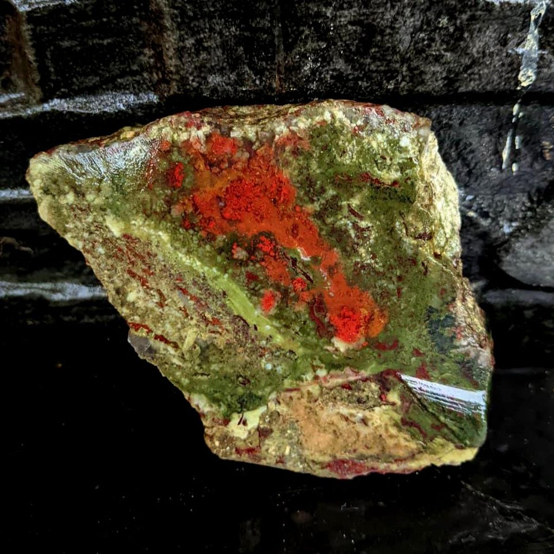 Raw Bloodstone | Heliotrope Crystal, Green Red Jasper (77x68x24mm) - Etsy